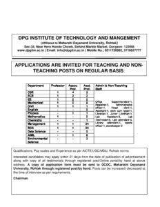 career-openings-2022 - DPG Institute of Technology and Management