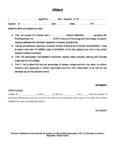 Affidavit (attendance)_Student - DPG Institute of Technology and Management