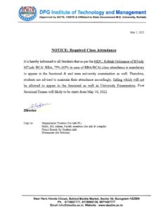 attendance-notice - DPG Institute of Technology and Management