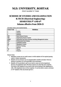 MDU _B.Tech EE 3rd year g SCHEME SYLLABUS - DPG Institute of Technology ...