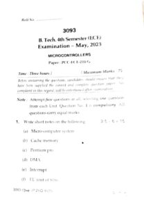 ECE 4th Sem Microcontrollers - DPG Institute of Technology and Management